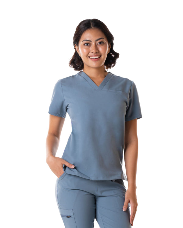 Women's PRO V-neck Top Slate – Scrub Rx